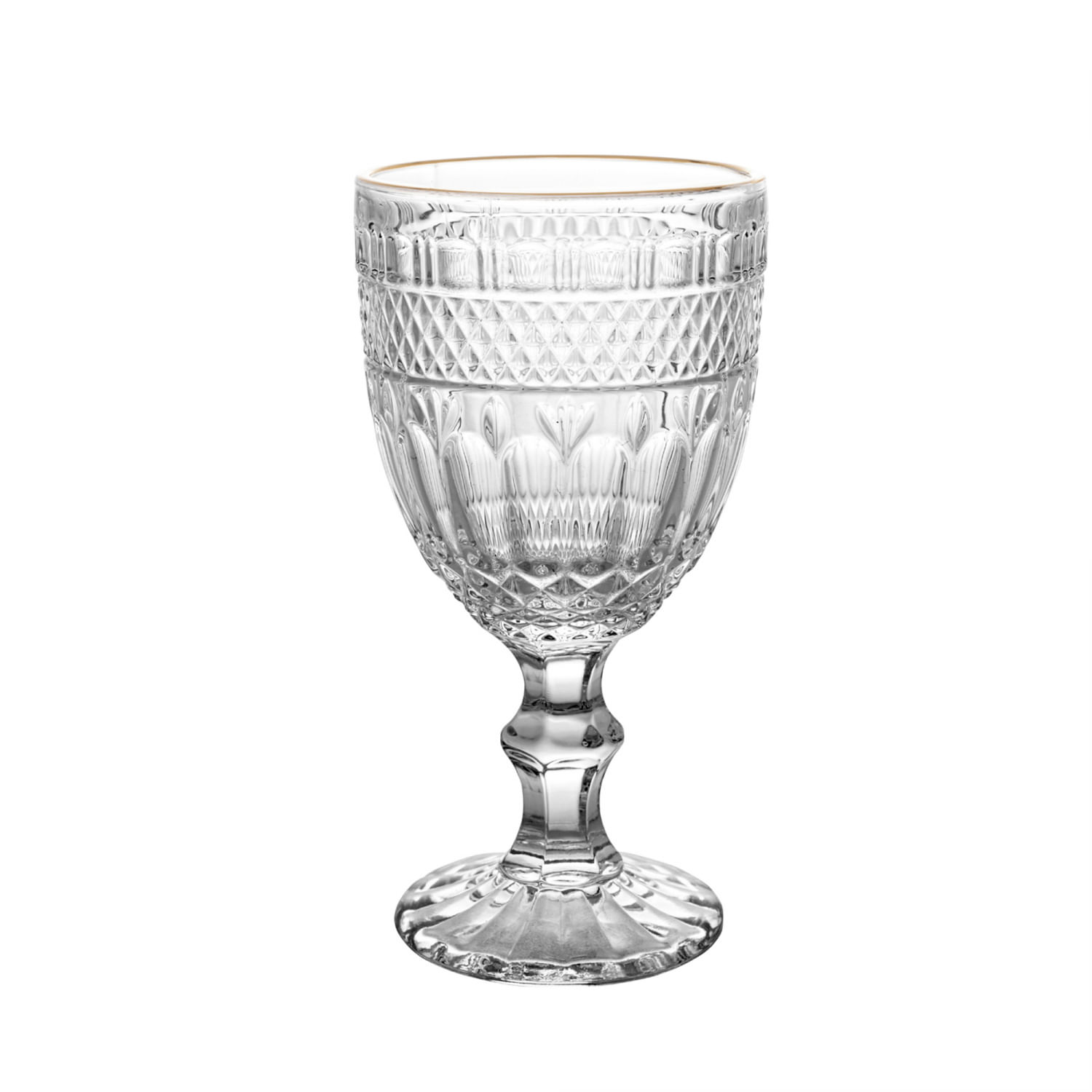 Taça de Água com Fio de Ouro Brand 320ml Vidro - Wolff - Grupo Rojemac